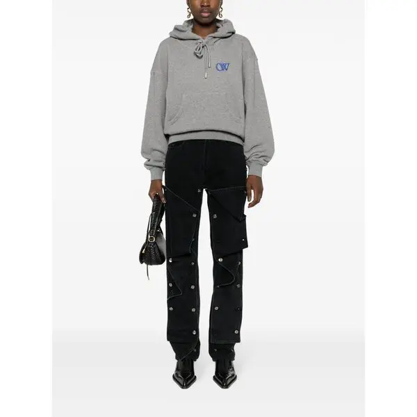 Off-White Embroidered-logo Cotton Hoodie