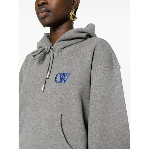 Off-White Embroidered-logo Cotton Hoodie