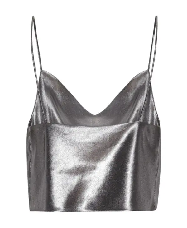ROTATE BY BIRGER CHRISTENSEN Lamé Crop Top