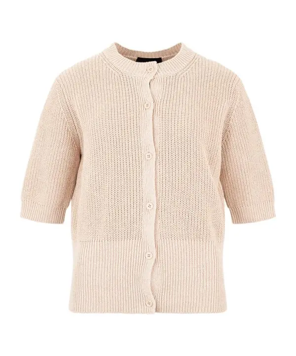 Fabiana Filippi Crew Neck Cardigan With Three-quarter Sleeves