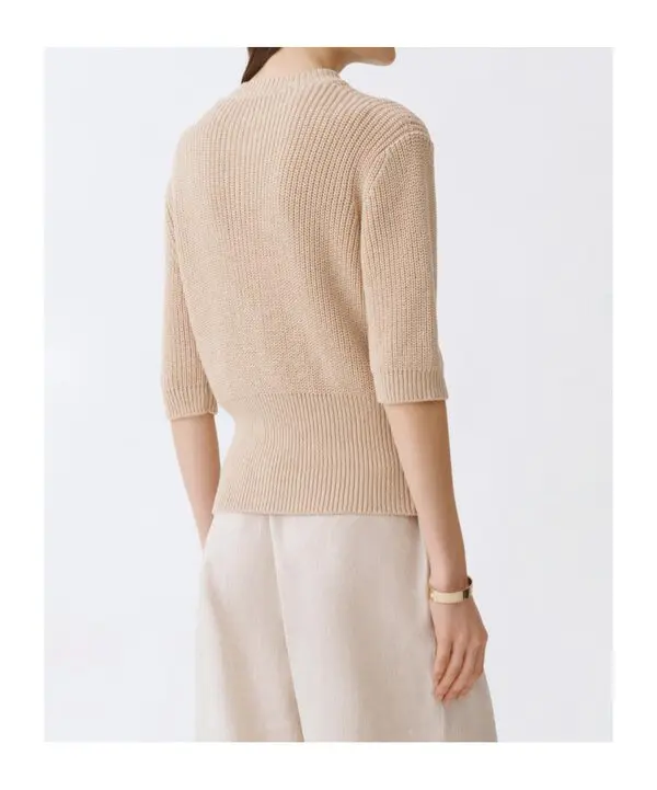 Fabiana Filippi Crew Neck Cardigan With Three-quarter Sleeves
