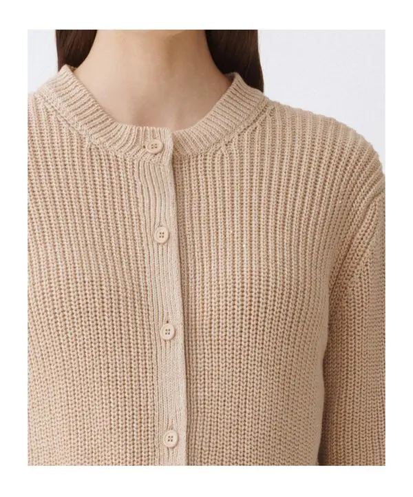 Fabiana Filippi Crew Neck Cardigan With Three-quarter Sleeves
