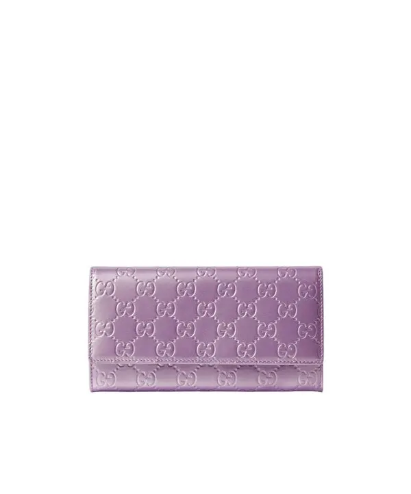 Gucci Gg Emblem Continental Wallet - Lavender