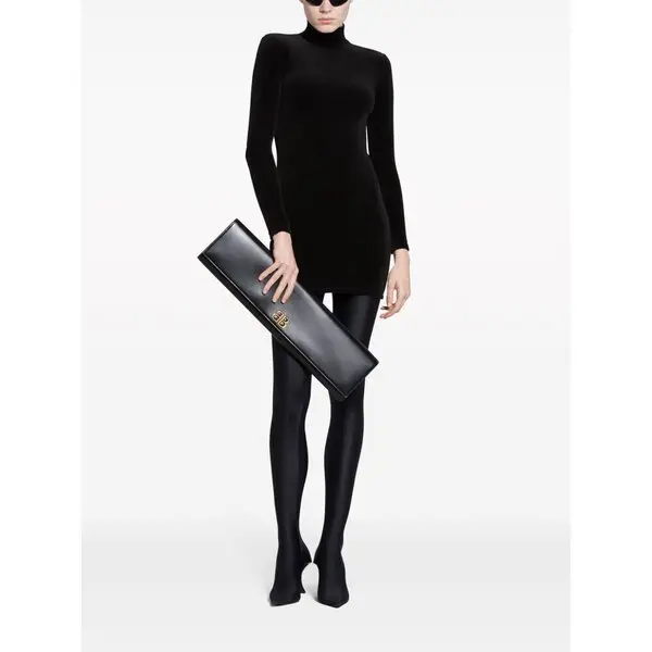 Balenciaga Embellished Logo High Neck Mini Dress