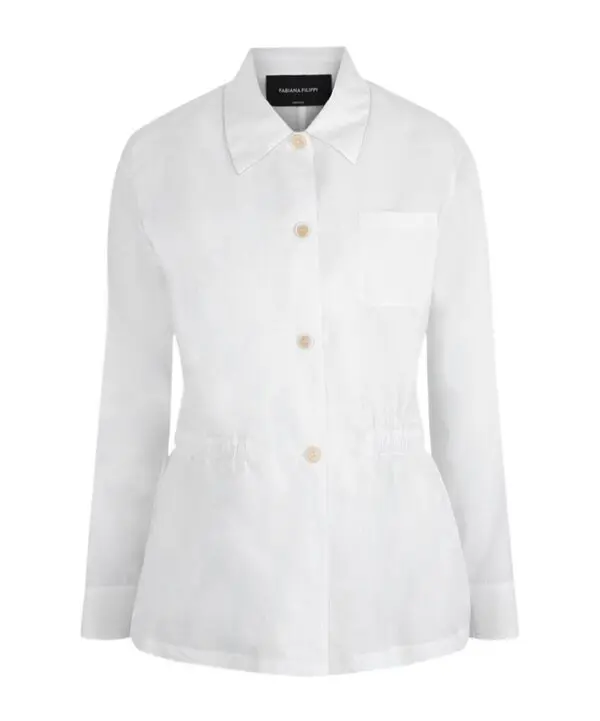 Fabiana Filippi Long-sleeved Shirt With Classic Collar And Chest Pocket