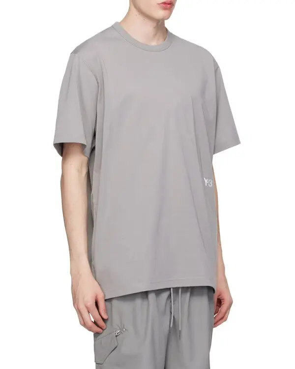 Y3 Crewneck Short-sleeved T-shirt With Logo Decals And Side Pockets