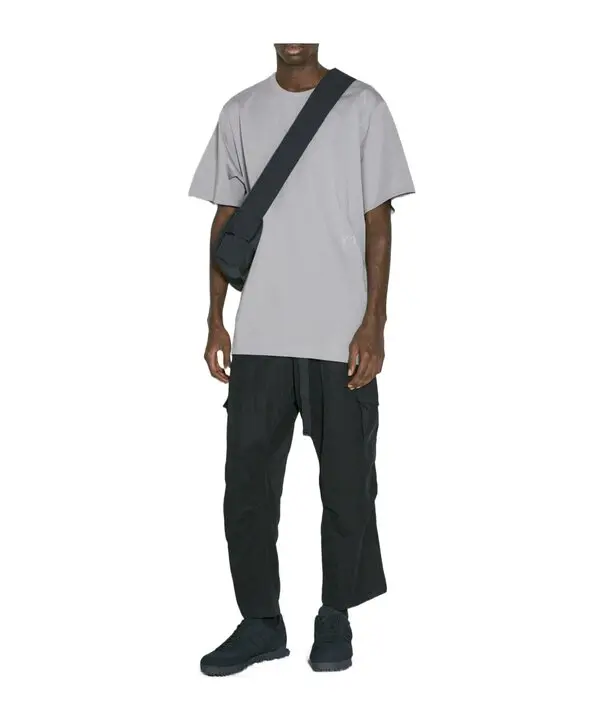 Y3 Crewneck Short-sleeved T-shirt With Logo Decals And Side Pockets
