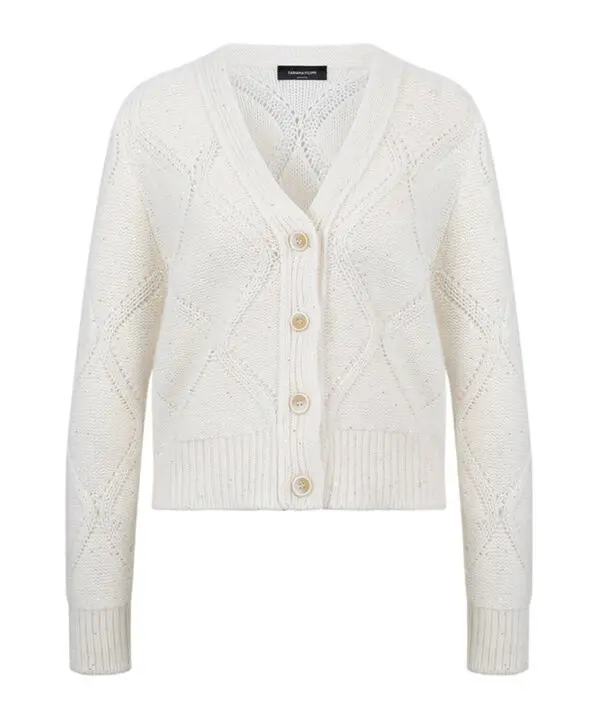 Fabiana Filippi V-neck Cardigan With Ribbed Accents