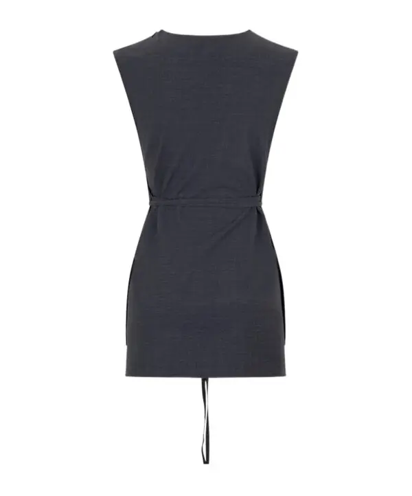 Fabiana Filippi Sleeveless Crew Neck Cover-up With Waist Tie