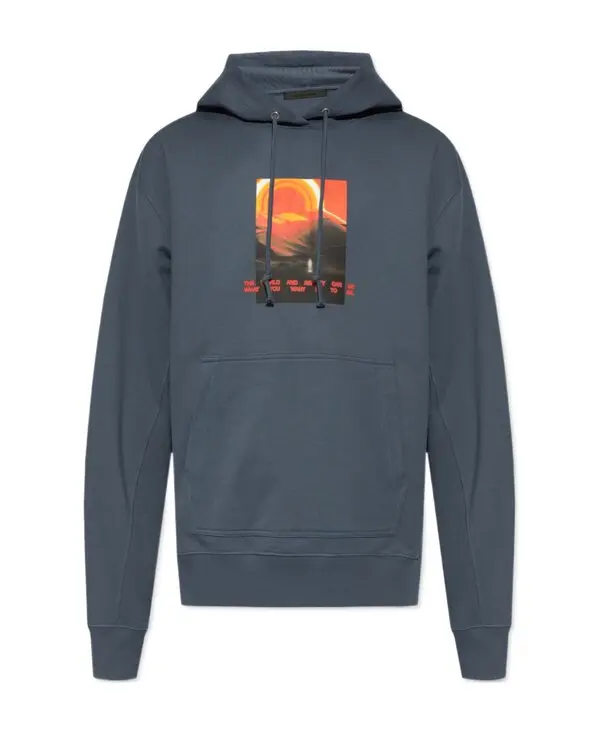 Helmut Lang Graphic Printed Drawstring Hoodie