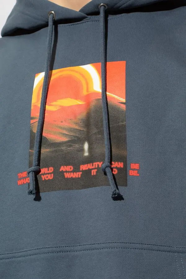 Helmut Lang Graphic Printed Drawstring Hoodie
