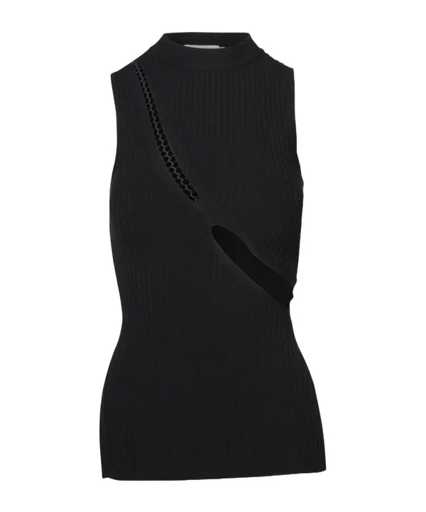 Attico Cut-out Ribbed-knit Tank Top