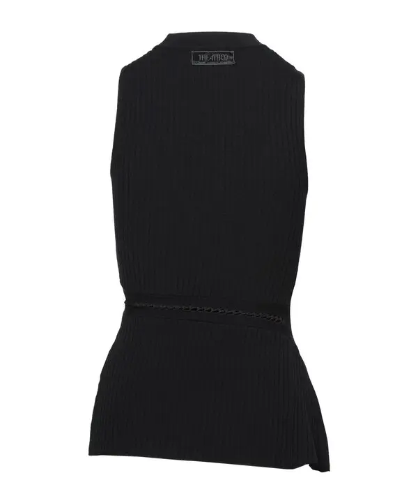 Attico Cut-out Ribbed-knit Tank Top