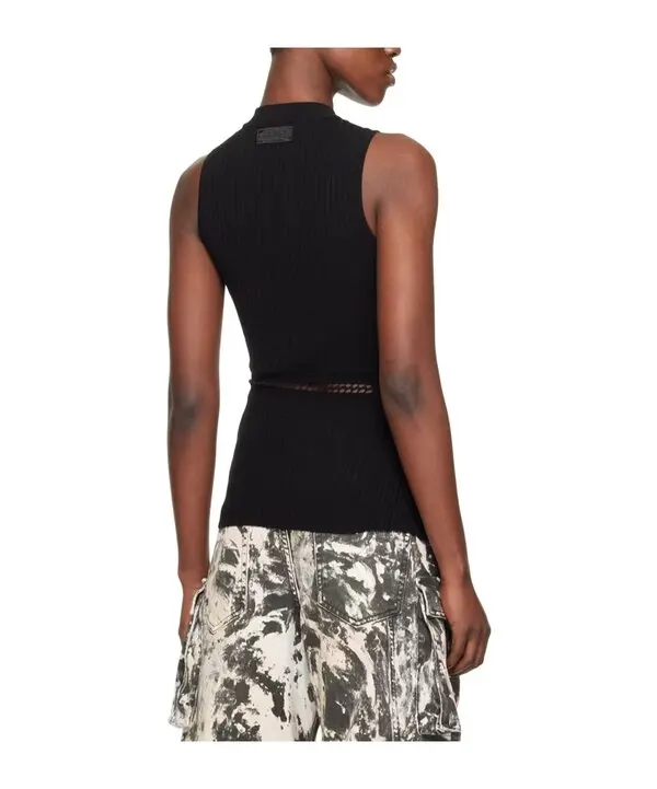 Attico Cut-out Ribbed-knit Tank Top