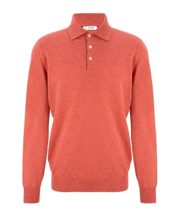 Brunello Cucinelli Long-sleeved Knit Polo Shirt