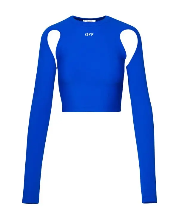 Off-White Crewneck Cut-out Long Sleeve Top