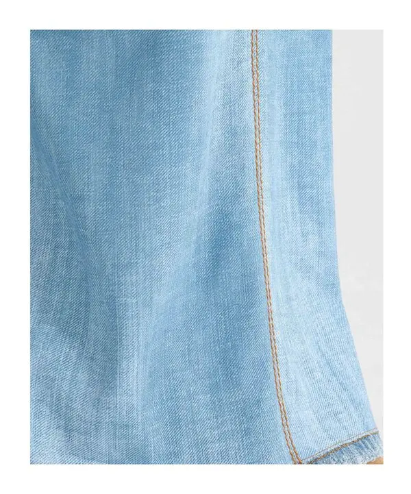 Ermanno Scervino Blue Printed Jeans-effect Marocain Palazzo Trousers