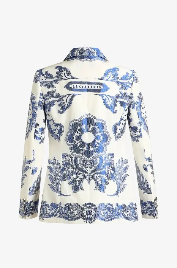 Etro Jacket With Fil Coupé Jacquard Floral Motif