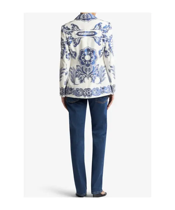 Etro Jacket With Fil Coupé Jacquard Floral Motif