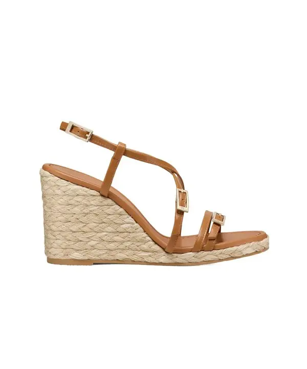 STUART WEITZMAN Straw Wedge Sandals