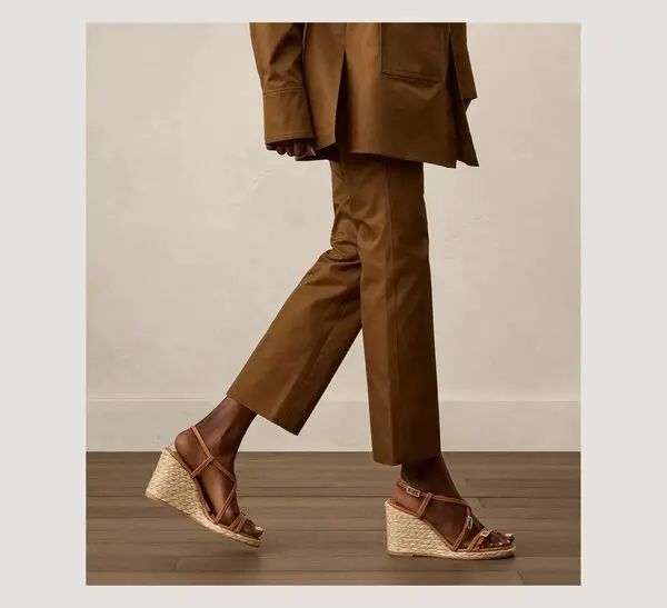 STUART WEITZMAN Straw Wedge Sandals