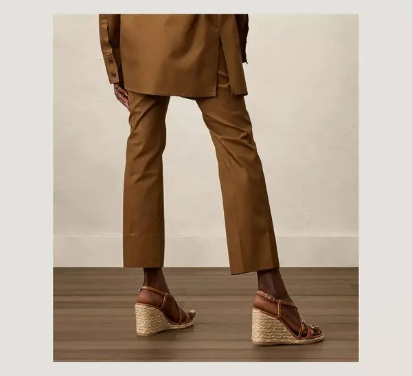 STUART WEITZMAN Straw Wedge Sandals