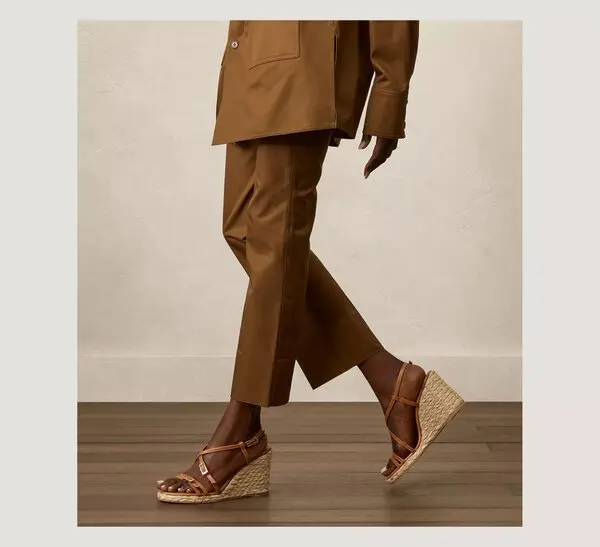 STUART WEITZMAN Straw Wedge Sandals