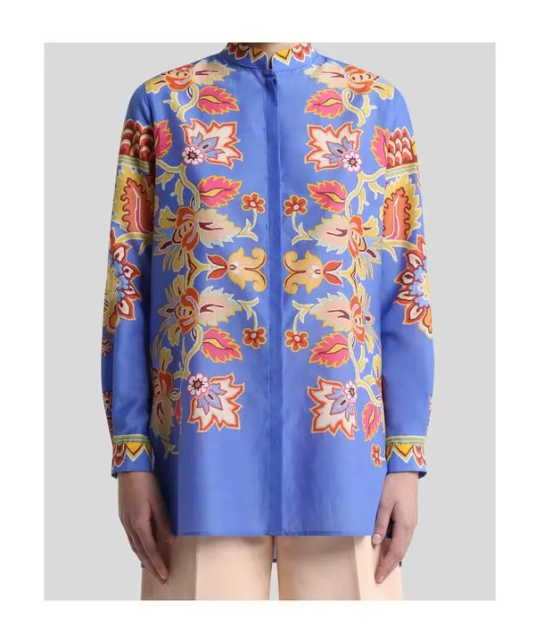 Etro Printed Cotton And Silk Shirt