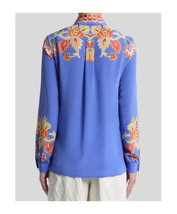 Etro Printed Crepe De Chine Shirt