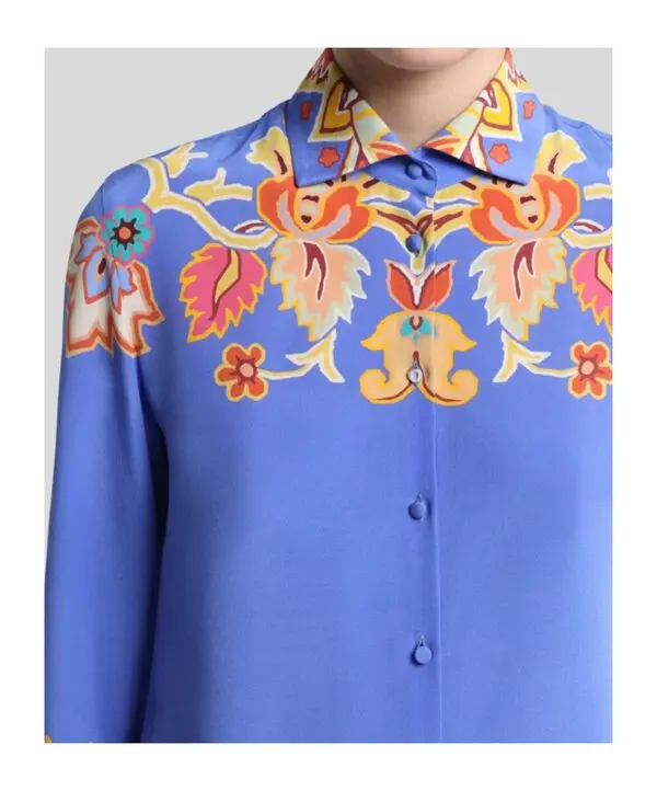Etro Printed Crepe De Chine Shirt