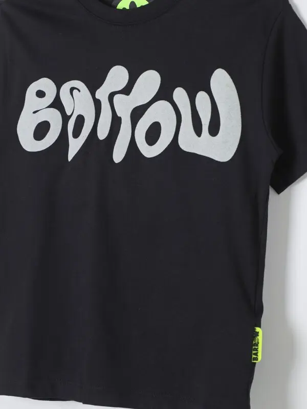 BARROW Flocked Logo Cotton T-shirt
