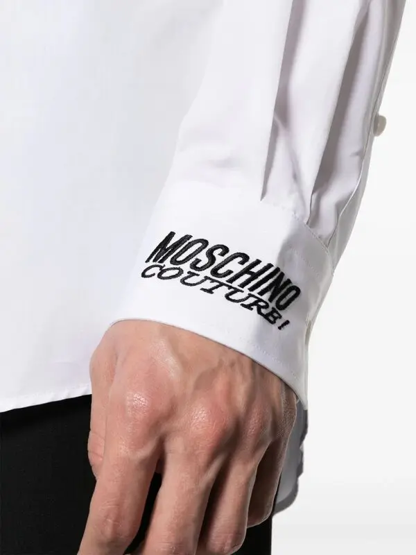 Moschino Logo-embroidered Cotton Shirt