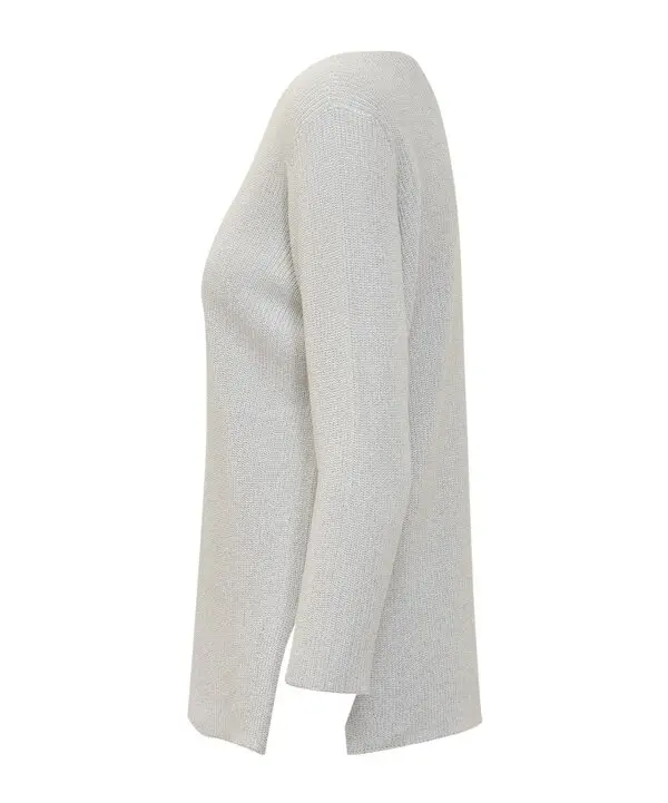 Fabiana Filippi Lurex Detail Fisherman's Knit Jumper - White