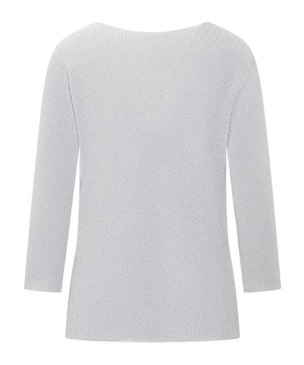 Fabiana Filippi Lurex Detail Fisherman's Knit Jumper - White
