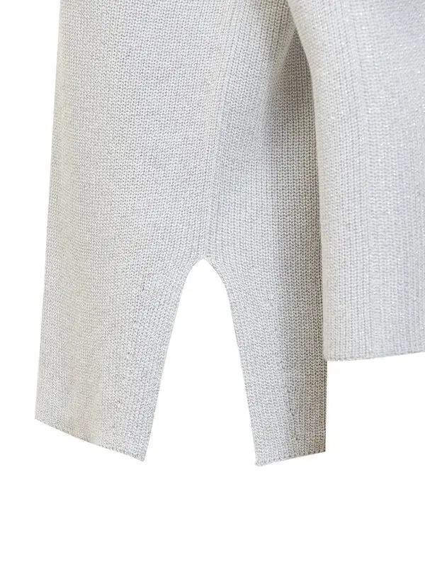 Fabiana Filippi Lurex Detail Fisherman's Knit Jumper - White