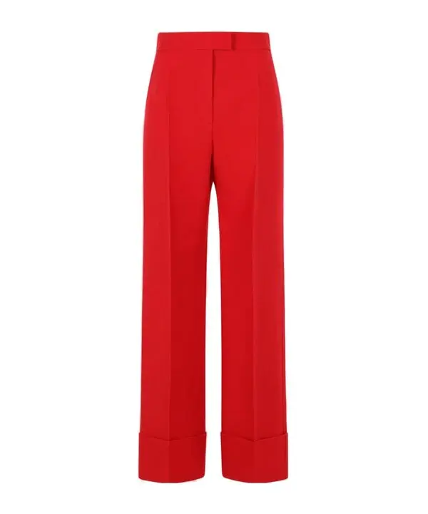 Valentino Garavani Pleat Detailed Turn-up Hem Trousers