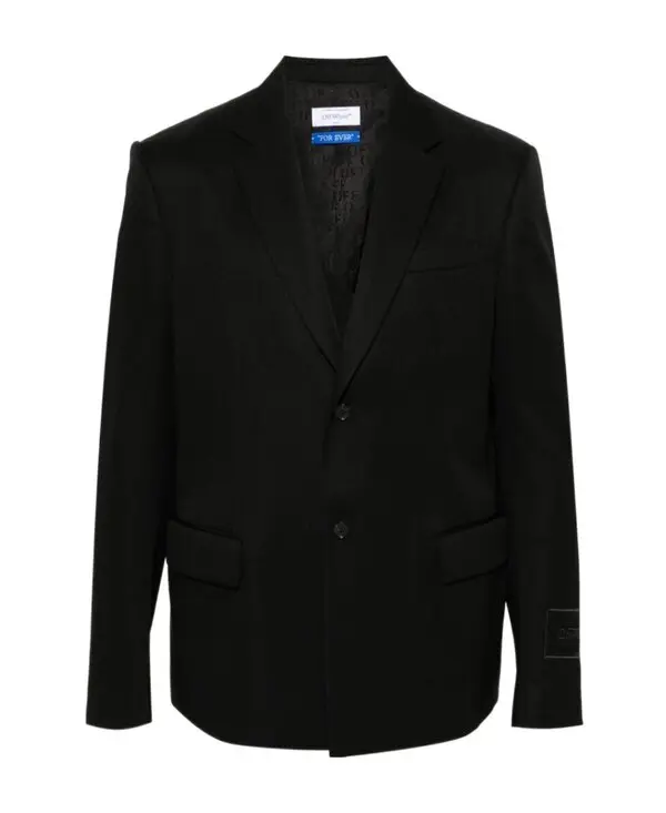 Off-White Single-breasted Logo Embroidered Blazer