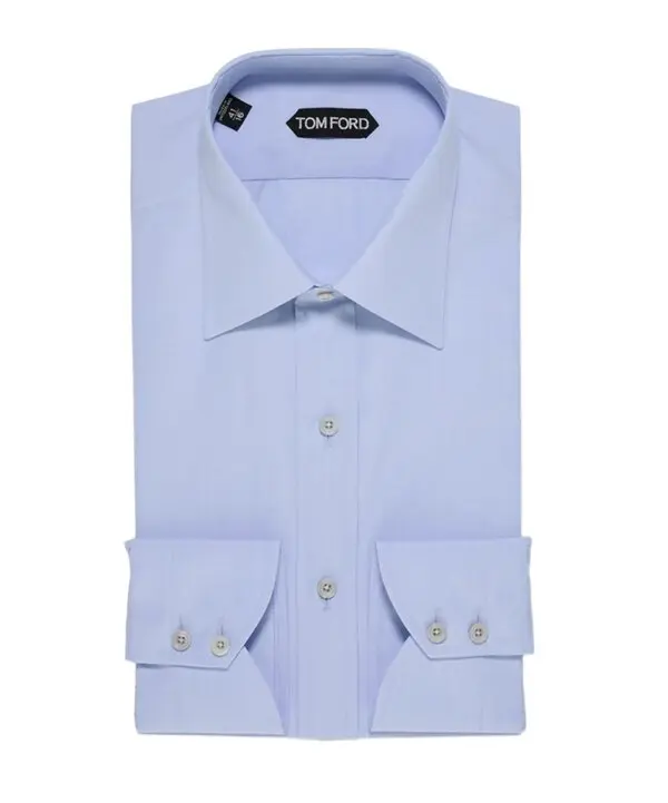 TOM FORD Slim-fit Poplin Shirt - Blue