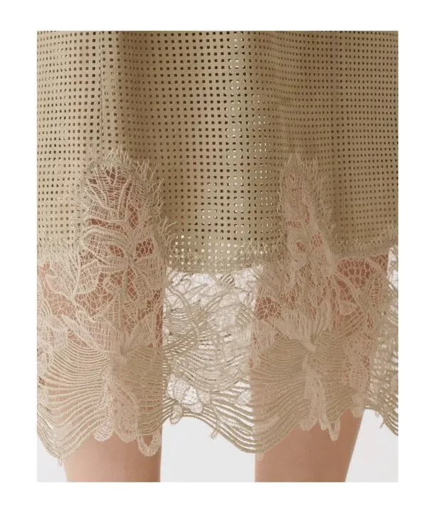 Fabiana Filippi Lace Hem Midi Skirt - Nude