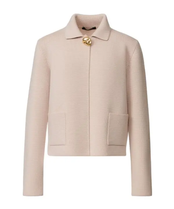 Fabiana Filippi Textured Knit Jacket With Nugget Detail