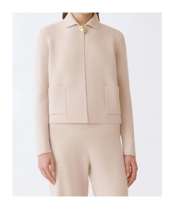 Fabiana Filippi Textured Knit Jacket With Nugget Detail