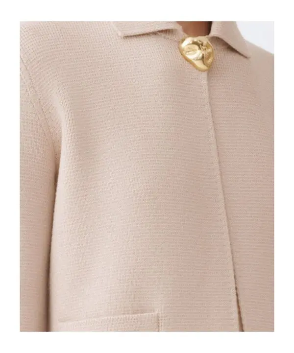 Fabiana Filippi Textured Knit Jacket With Nugget Detail