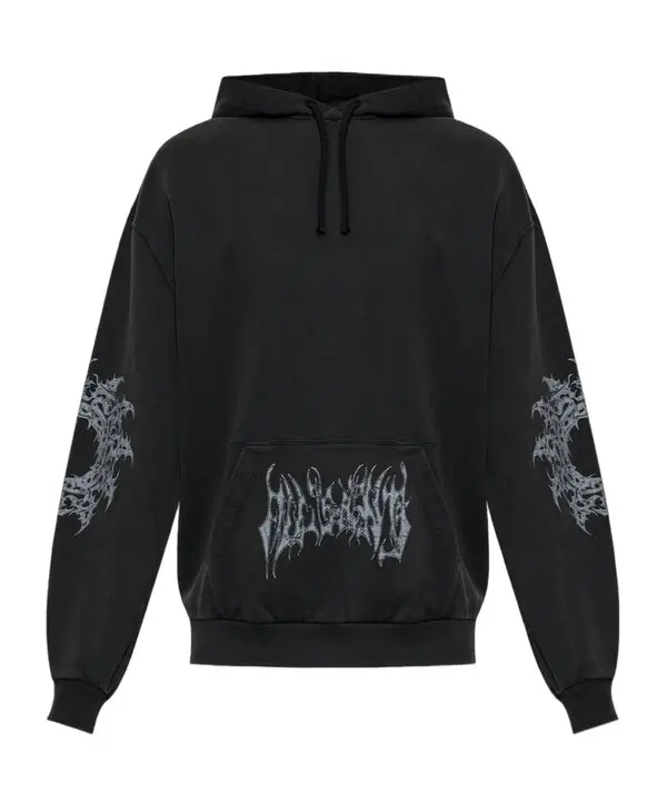 ALLSAINTS Long Sleeve Hooded Sweatshirt With Graphic Detail