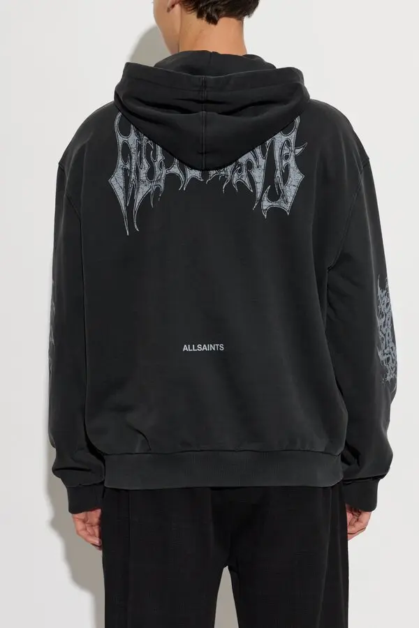 ALLSAINTS Long Sleeve Hooded Sweatshirt With Graphic Detail