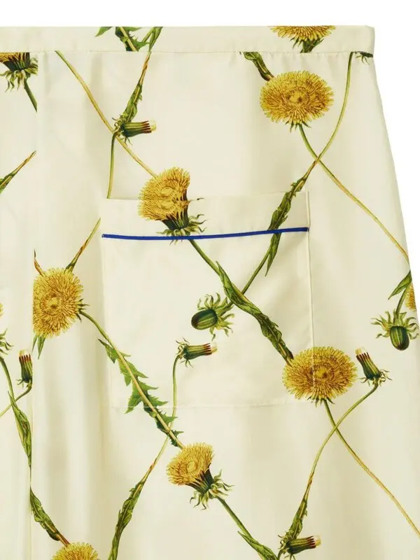 Burberry Dandelion-print Silk Trousers