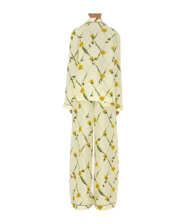 Burberry Dandelion-print Silk Trousers