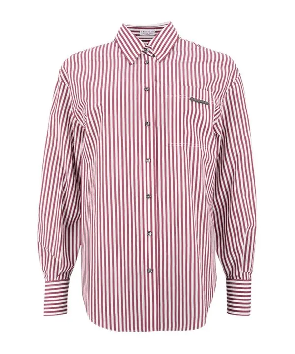 Brunello Cucinelli Long-sleeved Striped Shirt