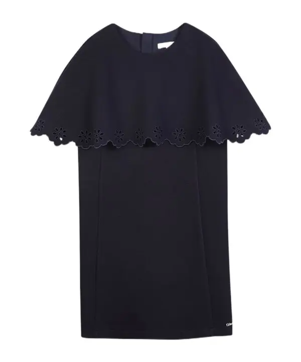 Chloé Scalloped Cape Dress - Black