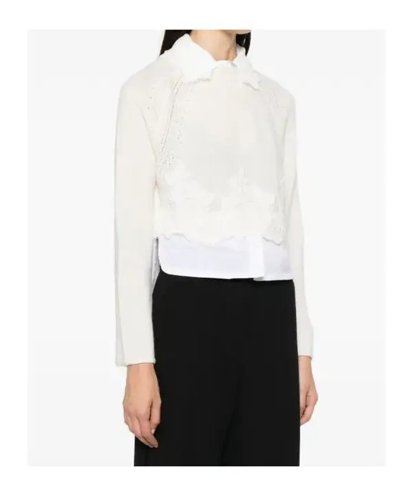Ermanno Scervino Lace Trim Layered-effect Knitted Sweater