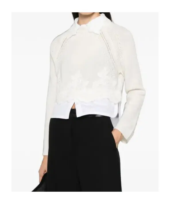 Ermanno Scervino Lace Trim Layered Effect Knitted Sweater